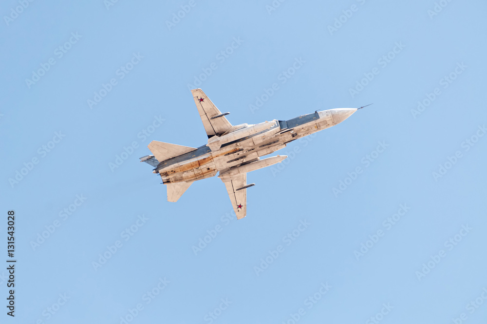 Sukhoi Su-24 (Fencer) supersonic all-weather attack bomber aircraft ...