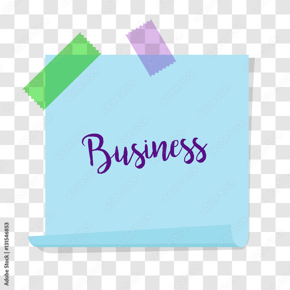 Note paper, post memo paper for business design isolated on transparent ...