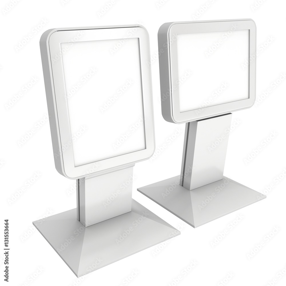 LCD Screen Stand. Blank Trade Show Booth. 3d render of lcd tv isolated ...