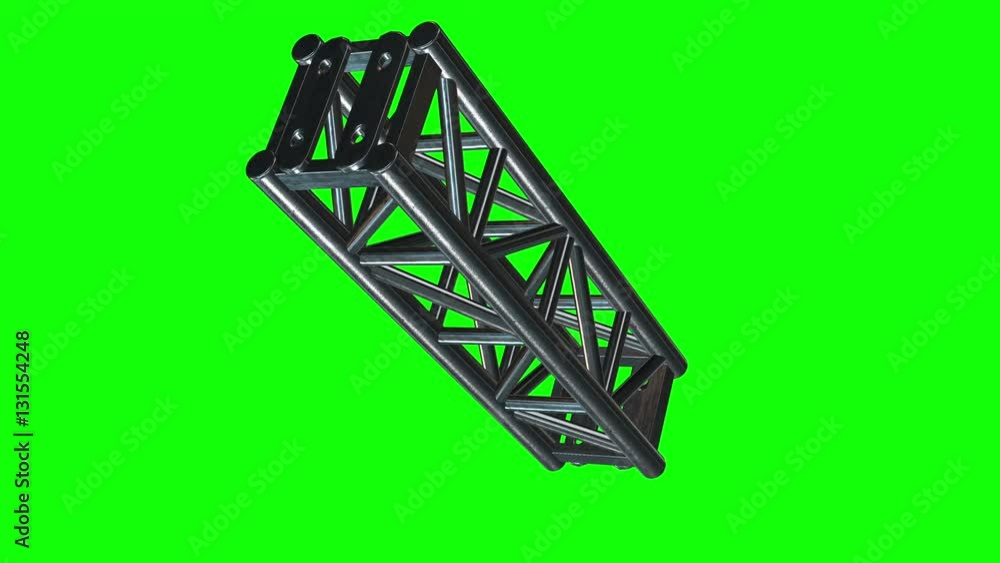 Steel truss girder element. 3d render. Available in 4K and HD video ...