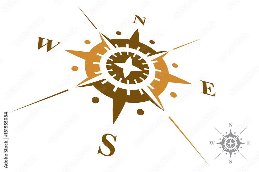 Compass Logo isolated on white background Stock Vector | Adobe Stock