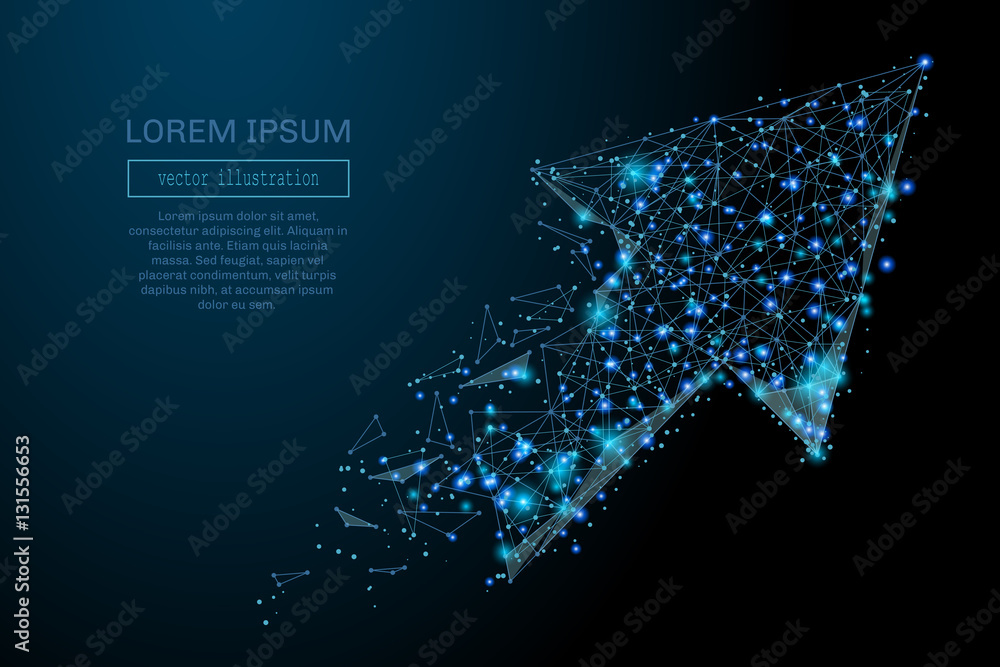 Abstract image of a arrow in the form of a starry sky or space ...