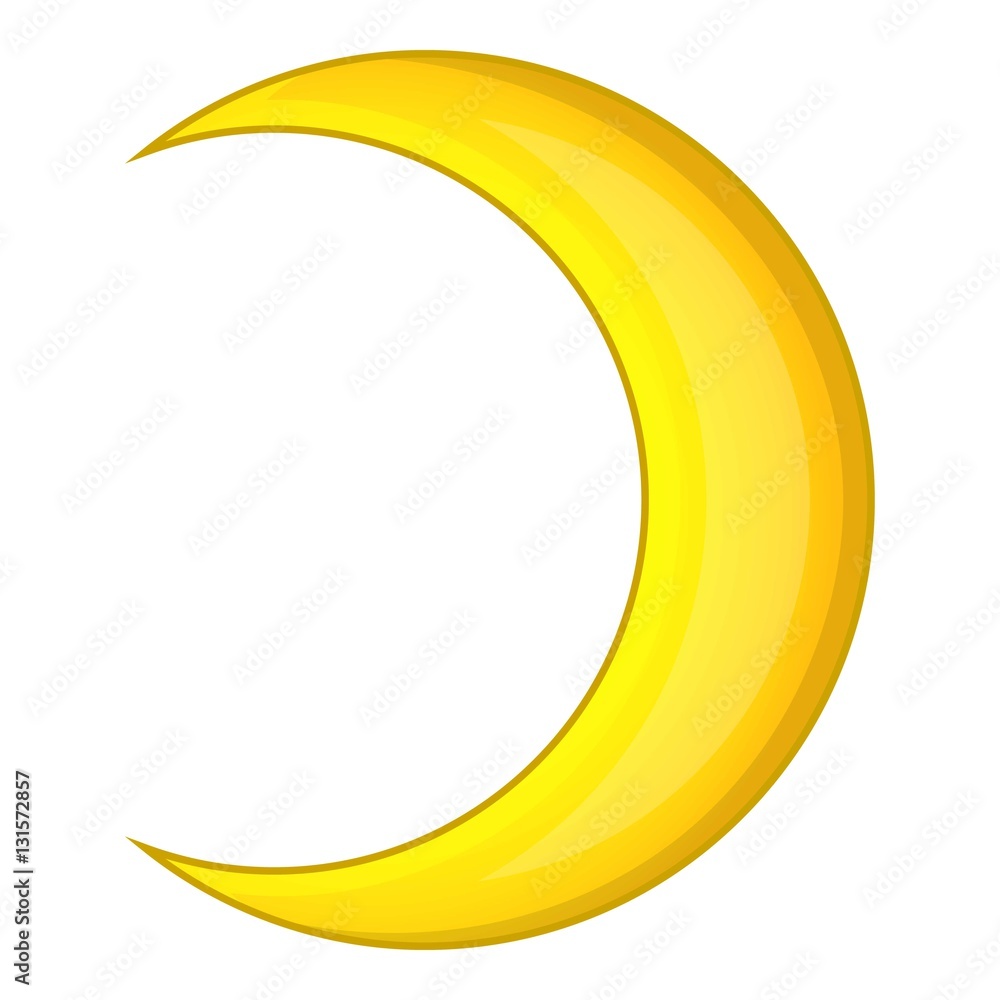 Crescent moon icon. Cartoon illustration of crescent moon vector icon ...