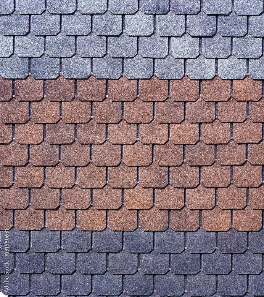 multi-colored bitumen shingles a sample of the product advertising ...