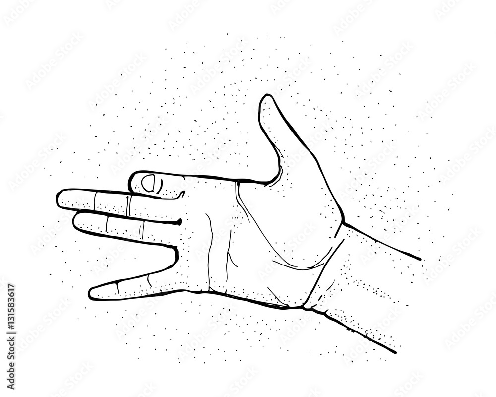 Hand symbol of a dog head Stock Vector | Adobe Stock