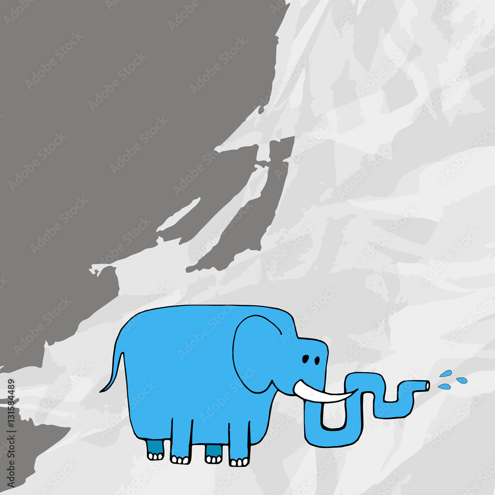 vector elephant animal trunk illustration mammal wild Stock Vector ...