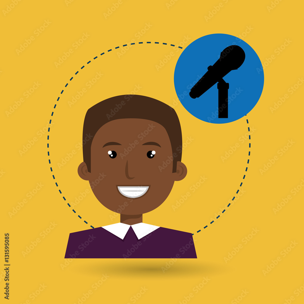 man microphone audio speak vector illustration eps 10 Stock Vector ...