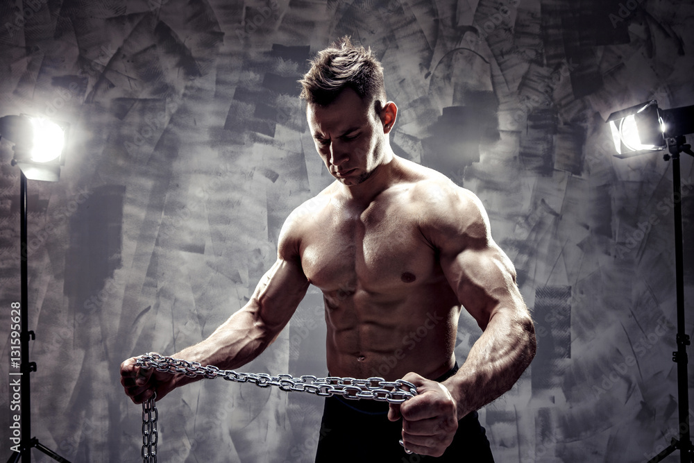 The Perfect male body. Awesome bodybuilder. One handsome sexual strong ...