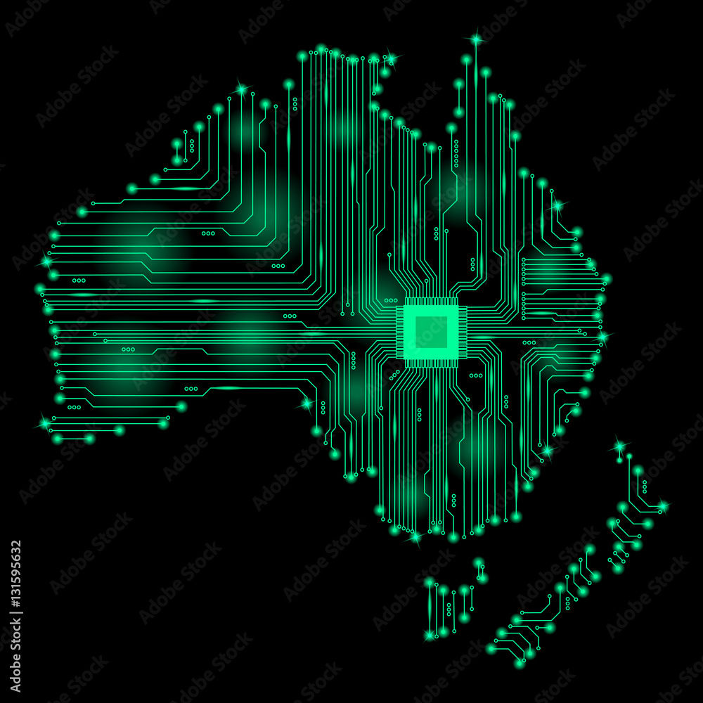Abstract map of Austral in electronic form. Vector illustration. Map of ...