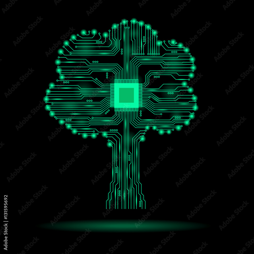 Abstract tree in the form of an electronic circuit. Abstract tree ...