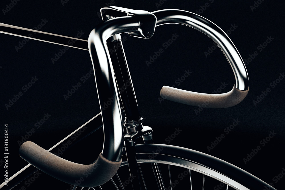 Bicycle handle on black background Stock Photo | Adobe Stock
