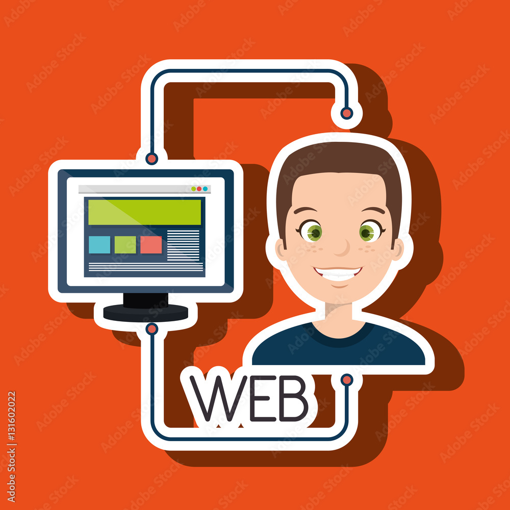man cartoon web page vector illustration eps 10 Stock-Vektorgrafik ...