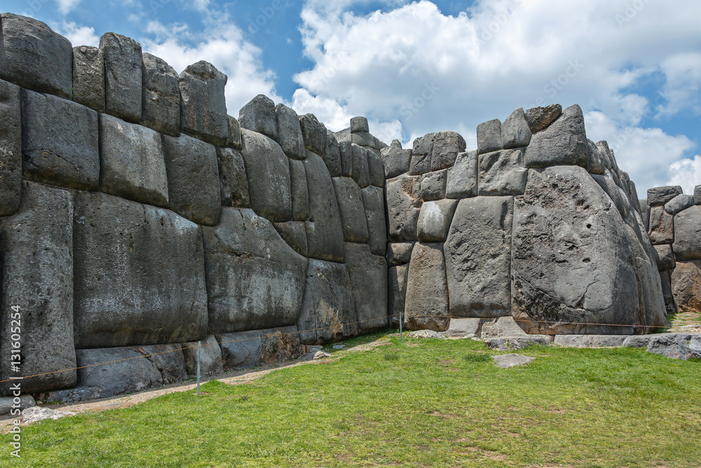 Ancient Inca fortress Saksaywaman near Cusco in Sacred Valley, Peru ...