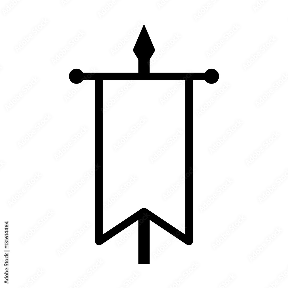 Battle flag or war banner line art icon for games and websites Stock ...