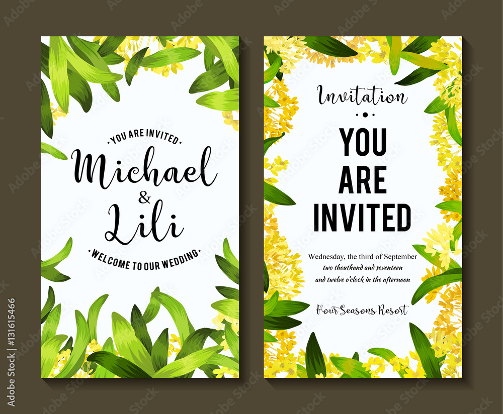 Floral background for invitation card. banners set Stock Vector | Adobe ...