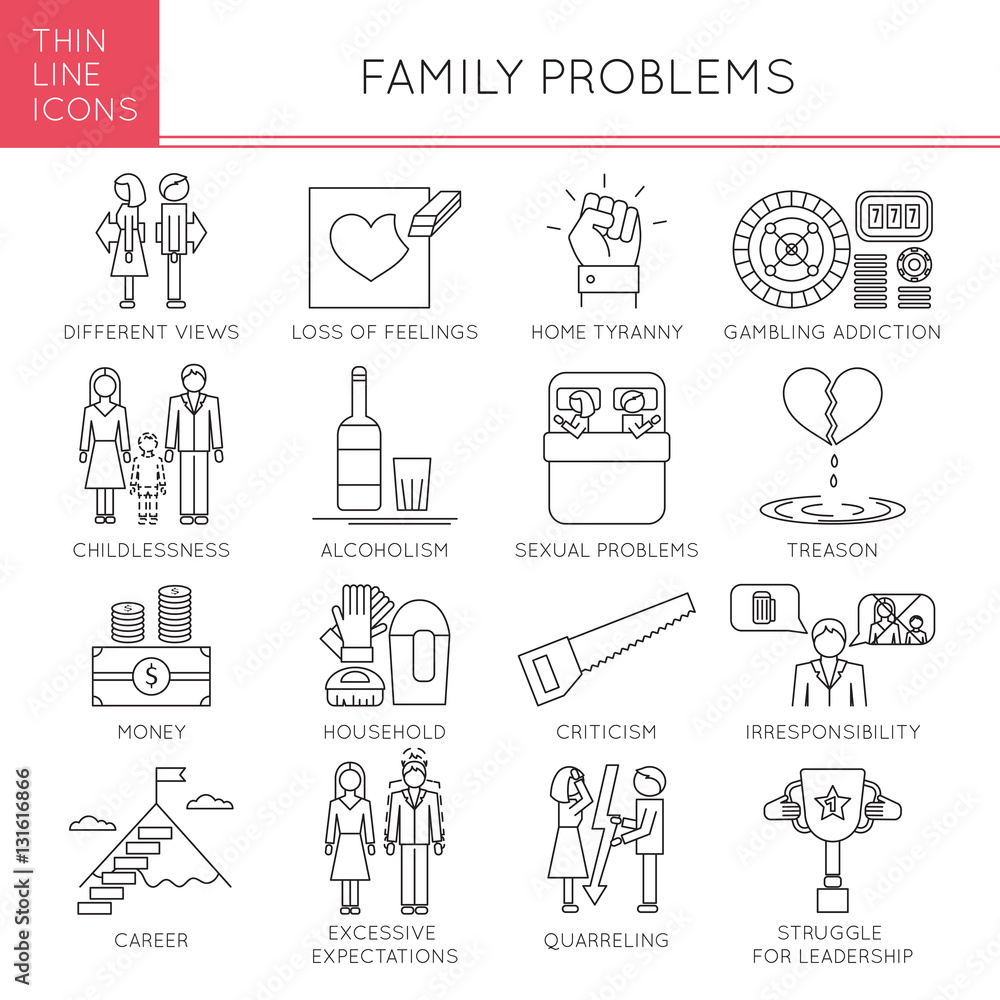 Family Problems Set Stock Vector Adobe Stock family-problems-set-stock-vector-adobe-stock