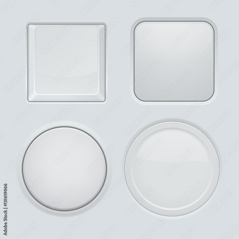 Blank buttons. Light gray button set Stock Vector | Adobe Stock