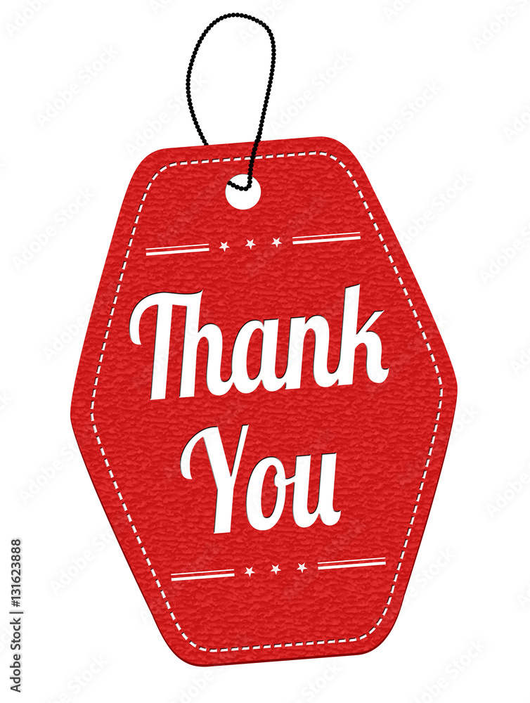 Thank you label or price tag Stock Vector | Adobe Stock