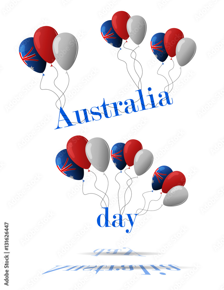 26 january. Australia Day greeting card. Celebration background with ...