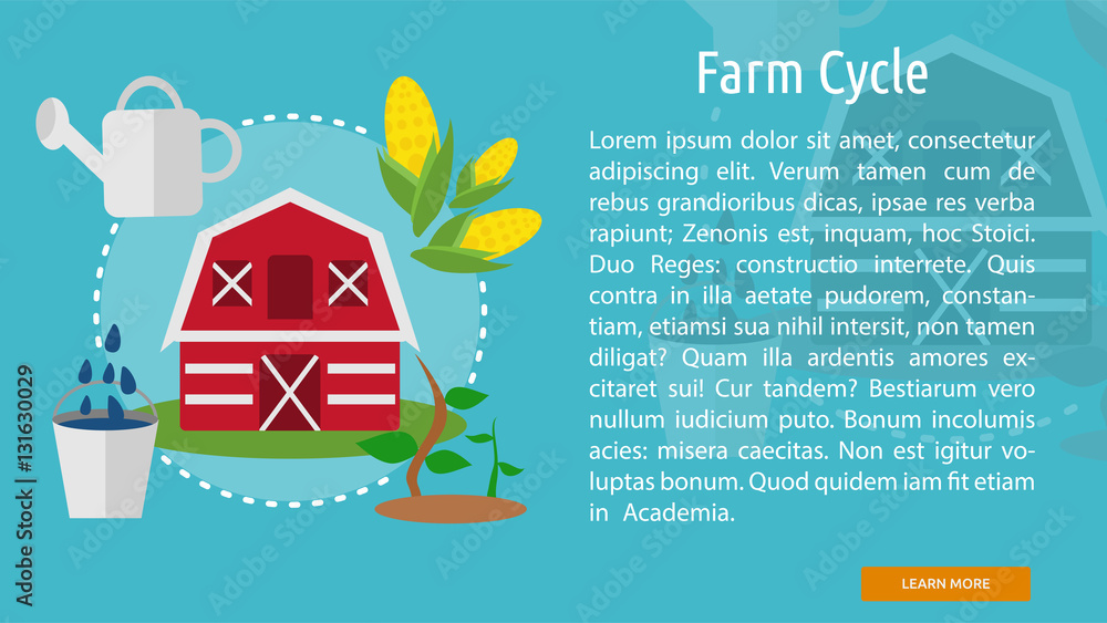 Farm Cycle Conceptual Banner vector de Stock | Adobe Stock
