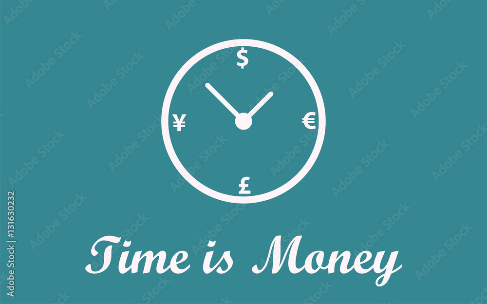 Time is money concept background Stock Vector | Adobe Stock