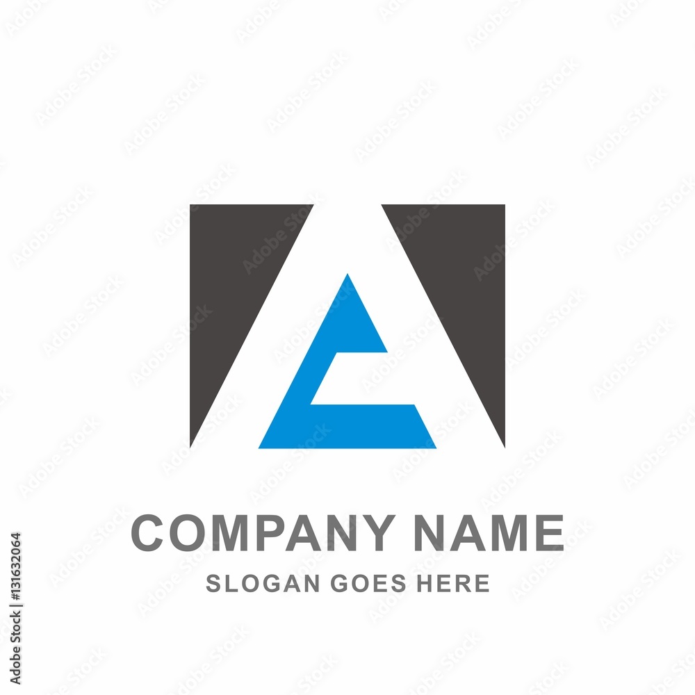 Monogram Letter A Square Triangle Negative Strips Architecture Interior ...