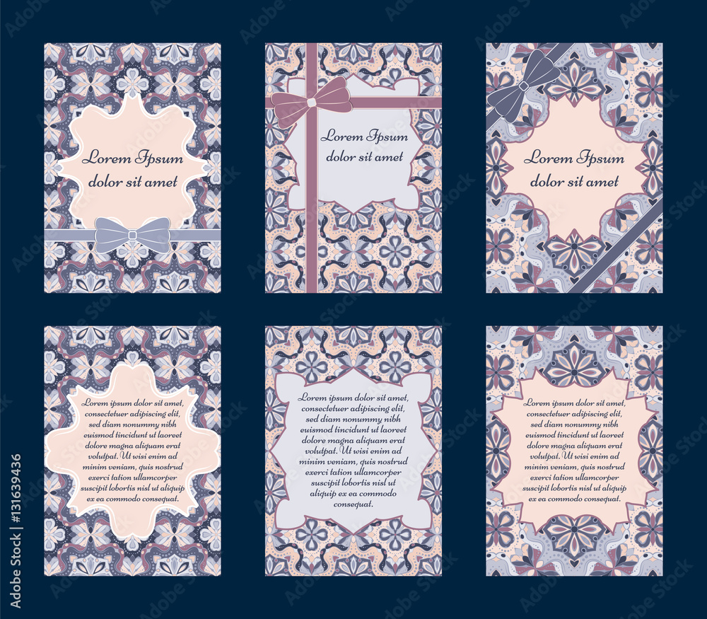 Set of invitation cards Stock Vector | Adobe Stock