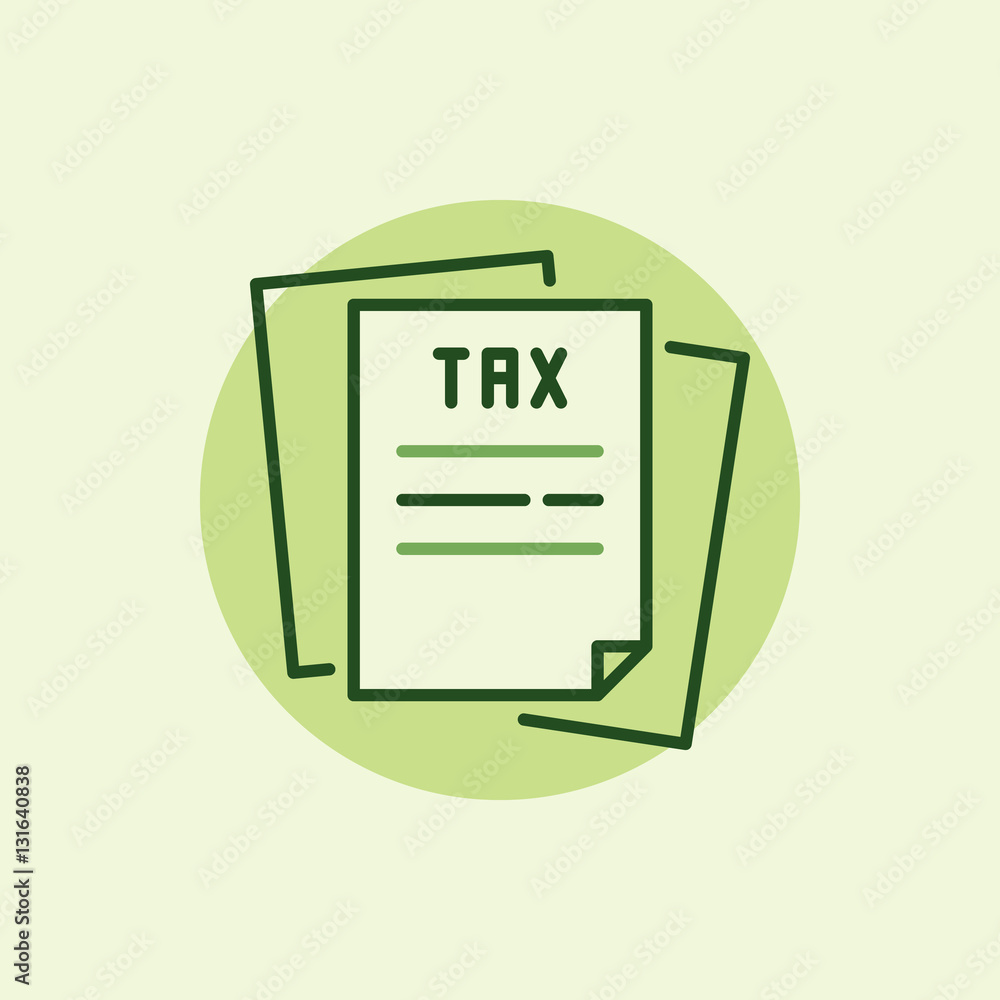 Tax green icon Stock Vector | Adobe Stock