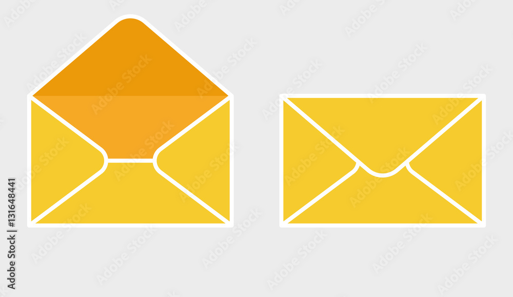 Vector image of a yellow envelope on a light background. E-mail Icon ...