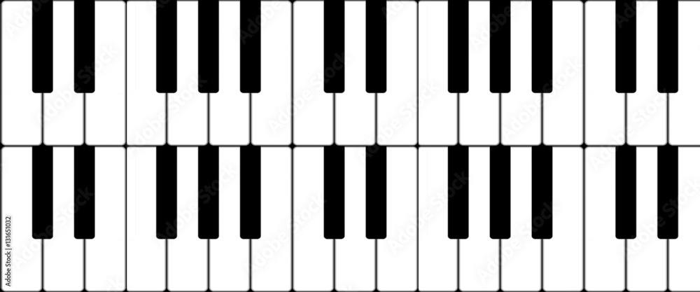 Set of piano keys in illustration, black and white, digital ...