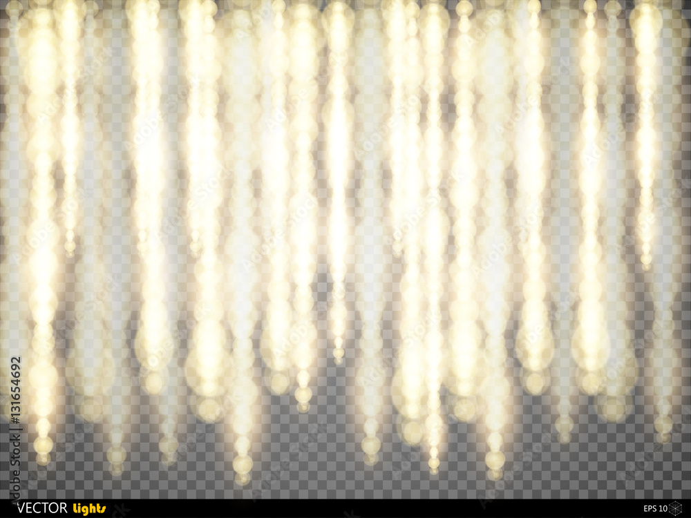 Sparkling glitter threads. lines of particles with shimmering light ...