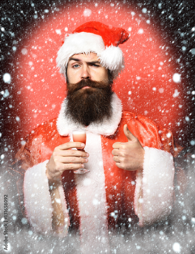 handsome bearded santa claus man Stock-Foto | Adobe Stock