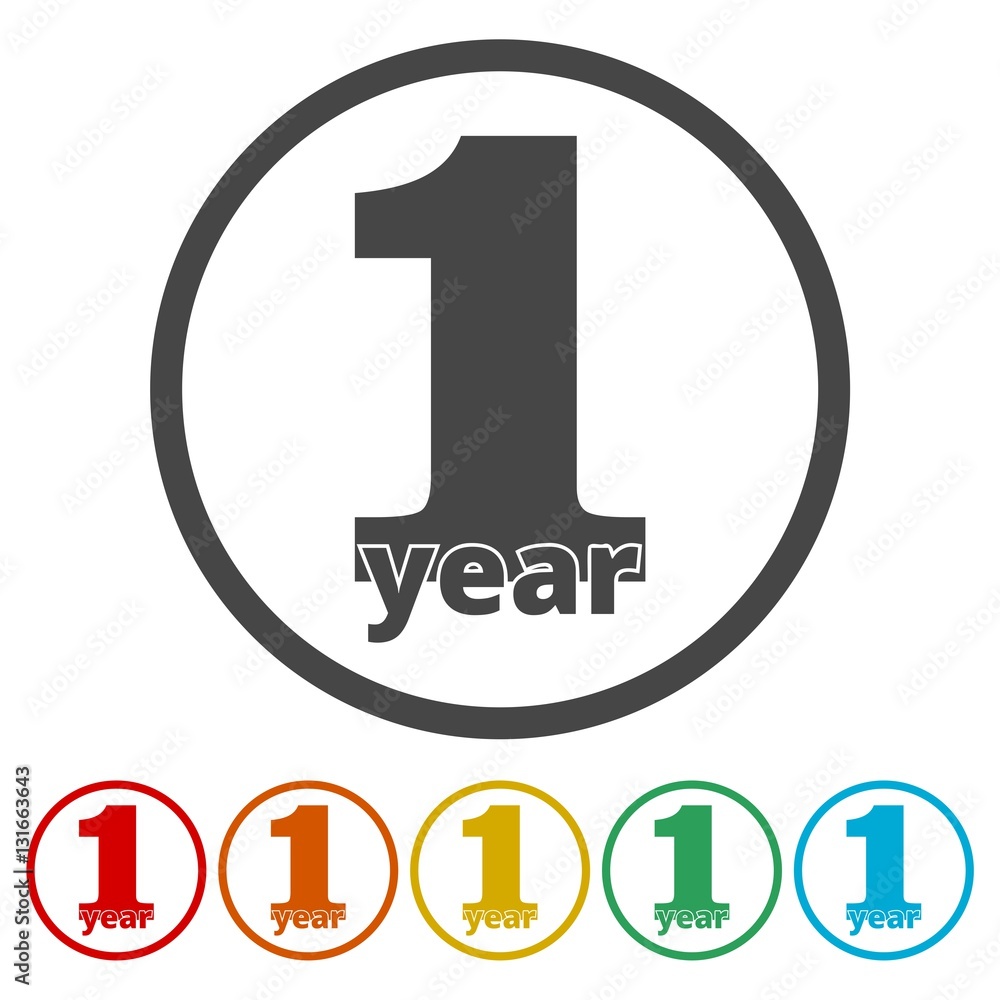 Vettoriale Stock One year sign, One year icon | Adobe Stock