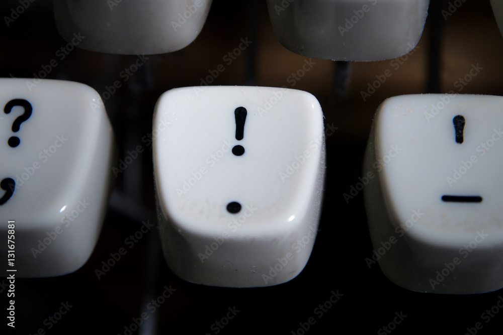 Vintage Exclamation mark key highlighted Stock Photo | Adobe Stock