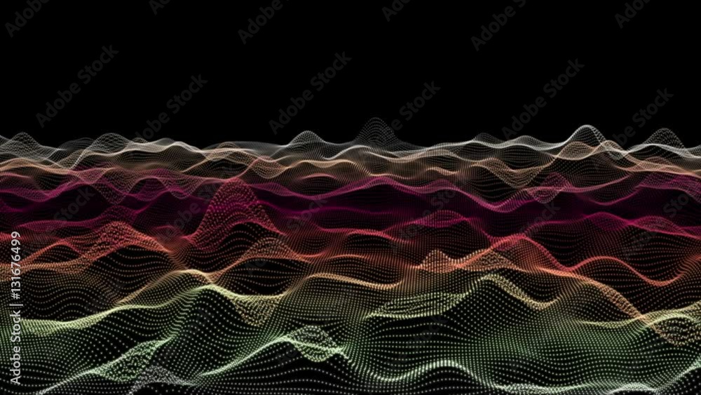 Fantastic video animation with particle wave object in slow motion and space for your text ...