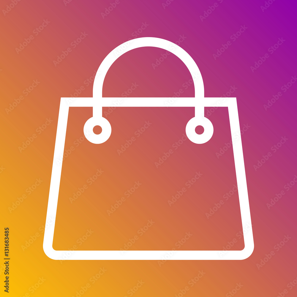 Shopping bag icon in trendy flat style isolated on grey background ...