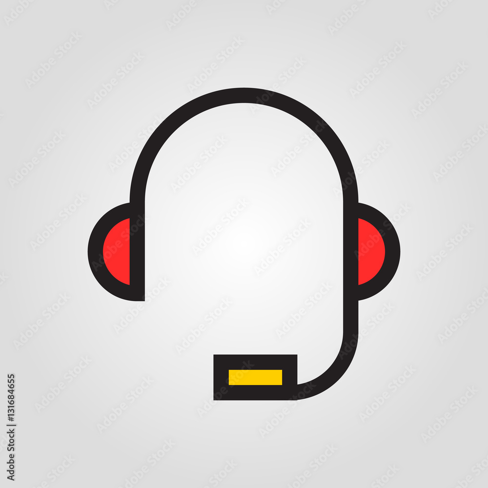 Support center icon in trendy flat style isolated on grey background ...