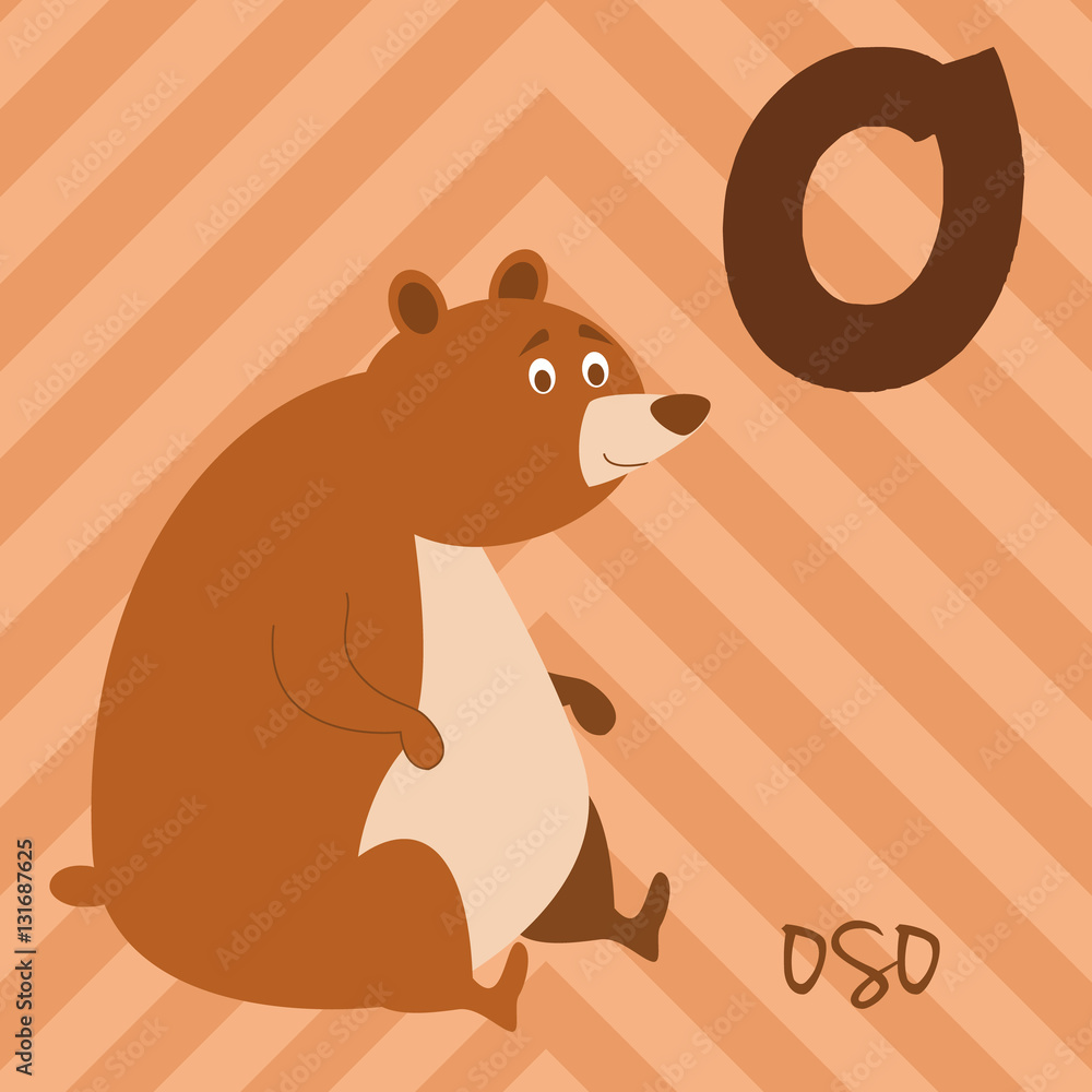 Cute cartoon zoo illustrated alphabet with funny animals. Spanish ...