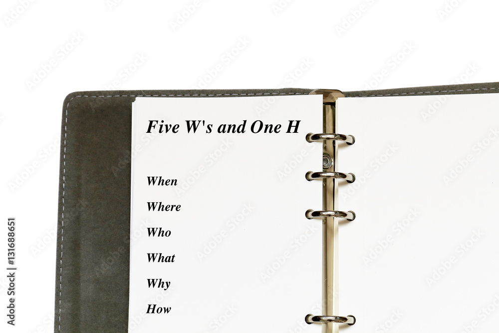 5W1H / Five W's and One H Stock Photo | Adobe Stock