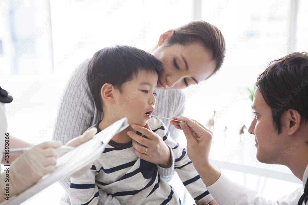 Pediatrics, cold, examination, throat Stock Photo | Adobe Stock