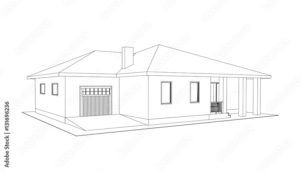 3d House Outline