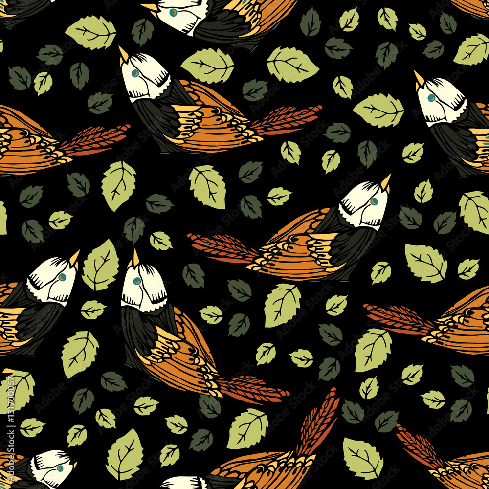 A seamless repeating pattern of birds .Vector Stock Illustration ...