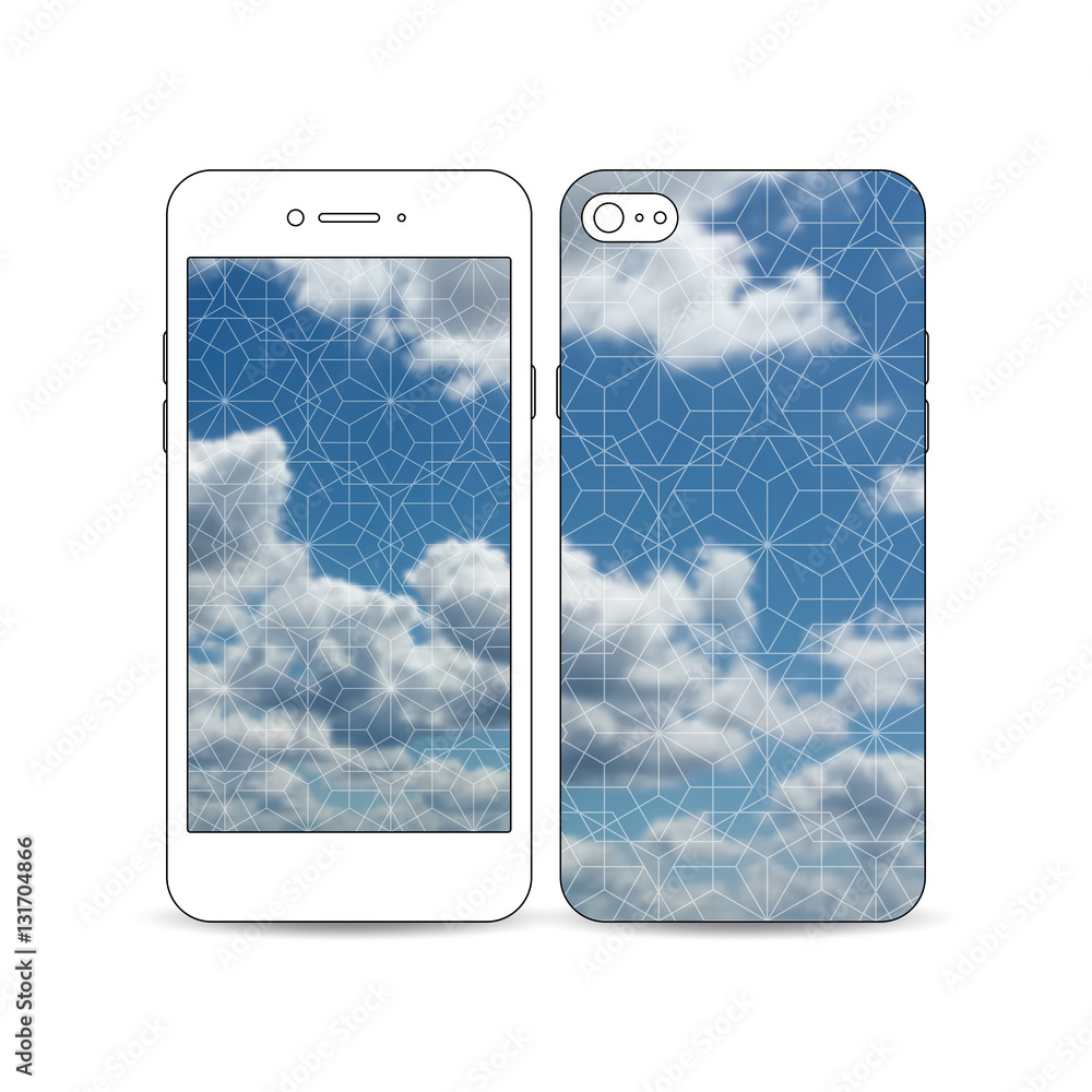 Mobile smartphone with an example of the screen and cover design ...