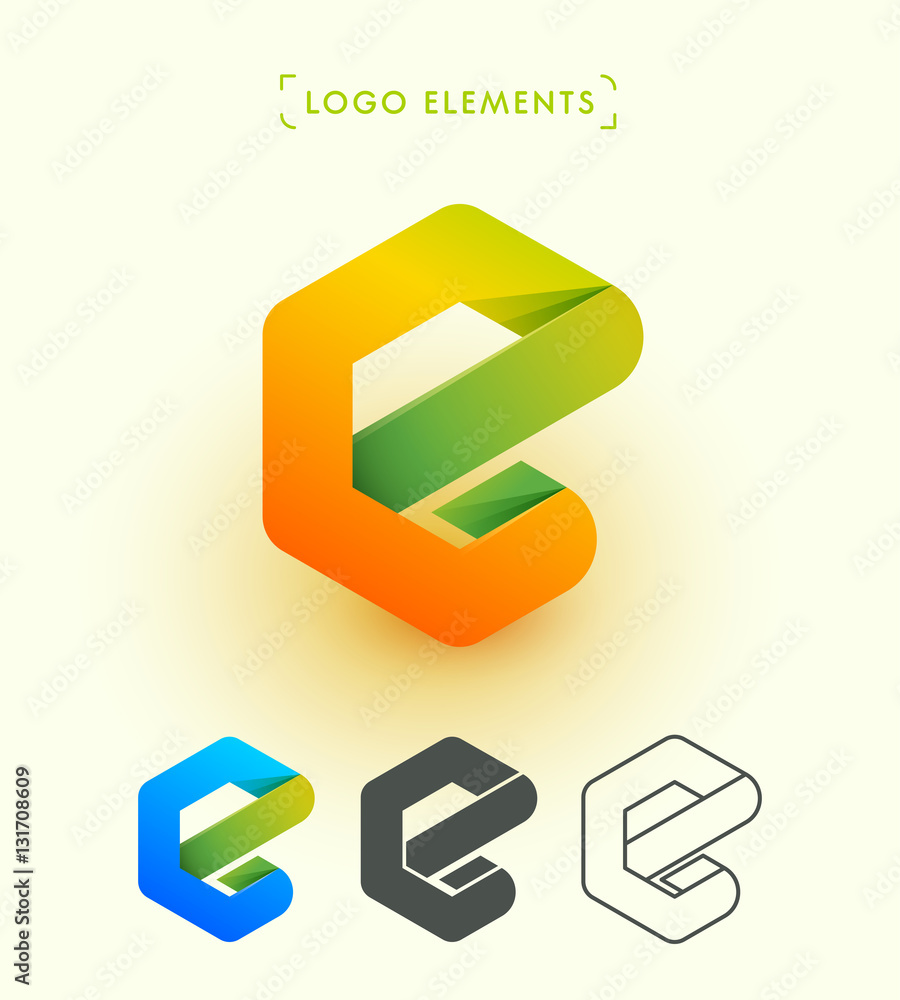 Vector abstract letter E logo. Can be used for application icon and ...