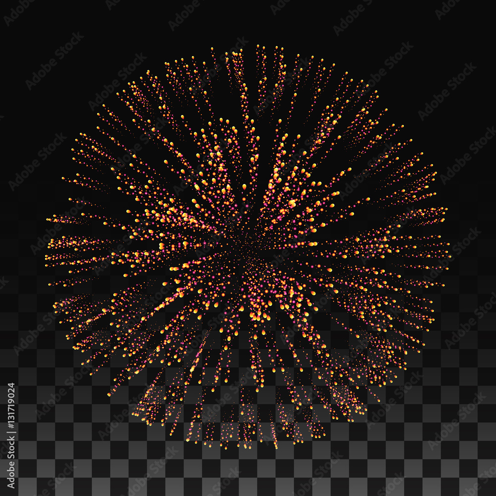 The flash of fireworks on a transparent background. Bright explosion ...