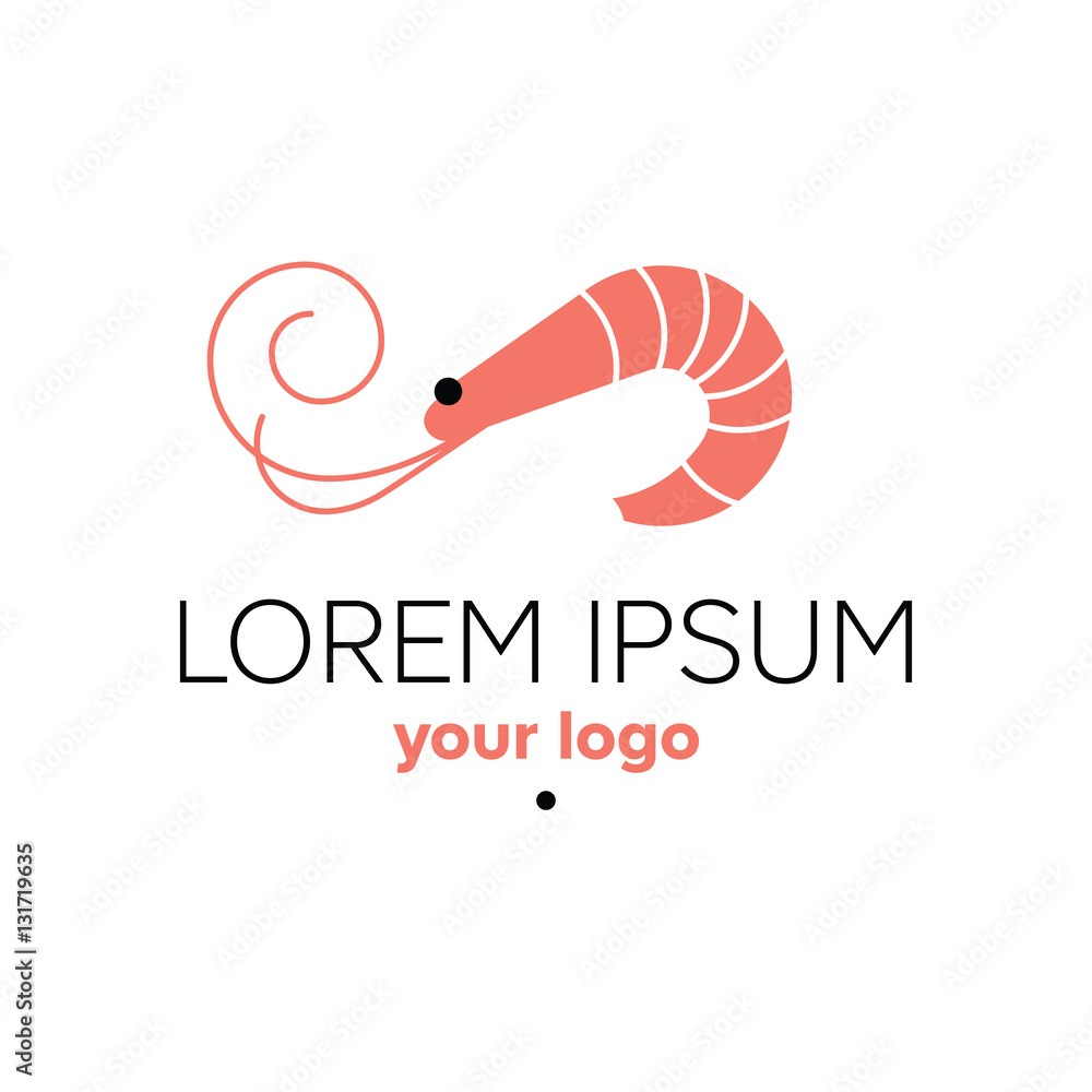 Shrimp logo template. Seafood restaurant sign. Prawn Stock Vector ...