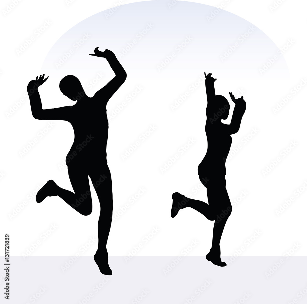 woman in joyful pose on white background Stock-Vektorgrafik | Adobe Stock