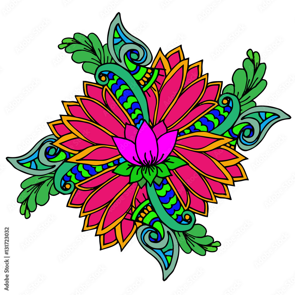 Lotus flower background decorative pattern with leaves Stock ...