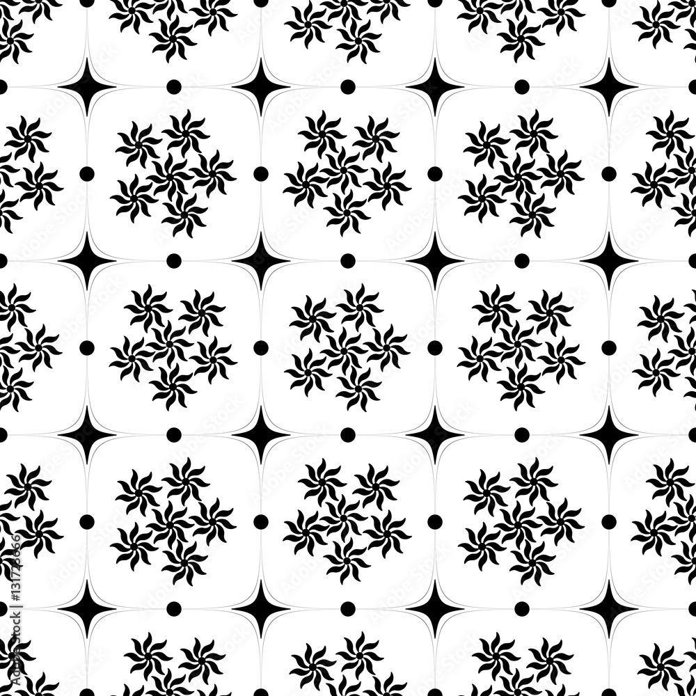 Flower in square seamless pattern Stock Vector | Adobe Stock