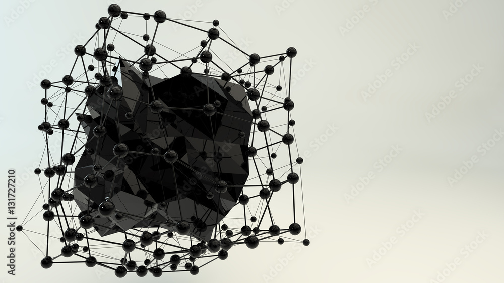 3d illustration atomic cube Stock Illustration | Adobe Stock